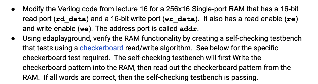 Solved Verilog - Memory Arrays (Behavioral) // 256 x 3 | Chegg.com