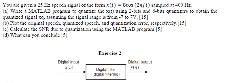 Solved You are given a 25 Hz speech signal of the form | Chegg.com