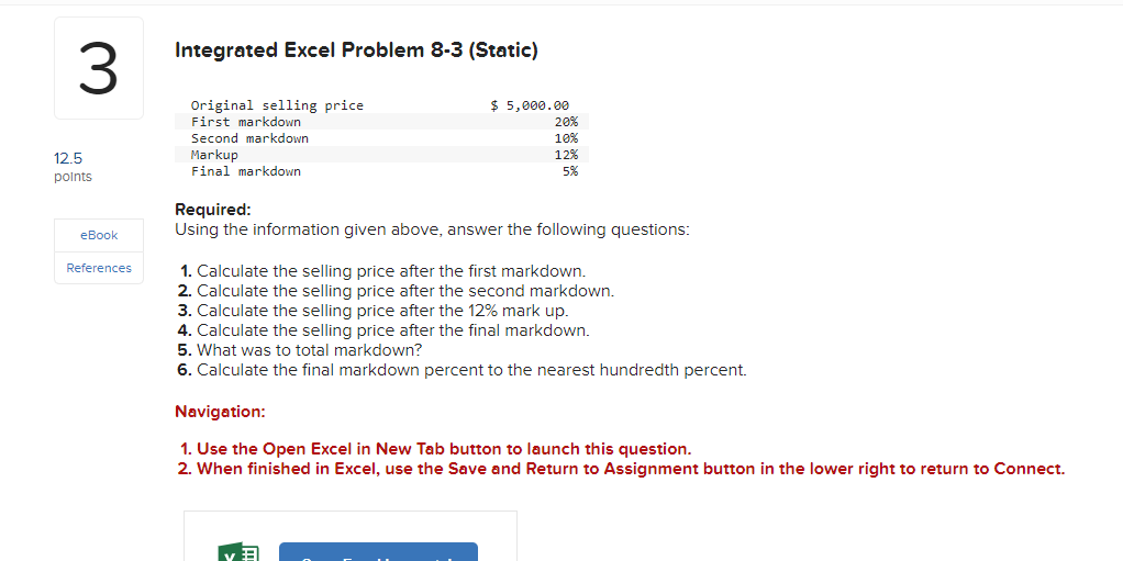 Solved Integrated Excel Problem 8-3 (Static) Required: Using | Chegg.com