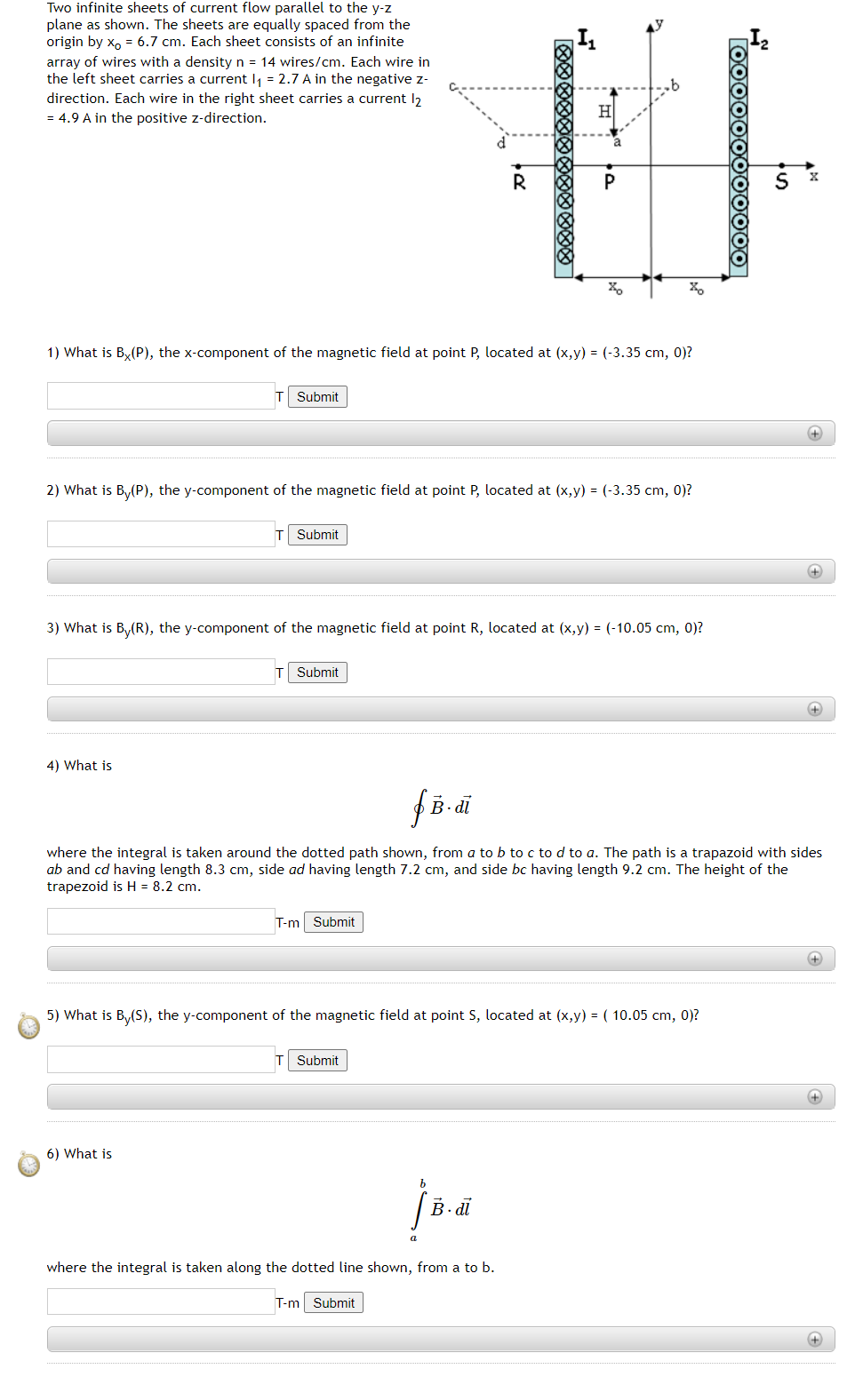Solved y Two infinite sheets of current flow parallel to the | Chegg.com
