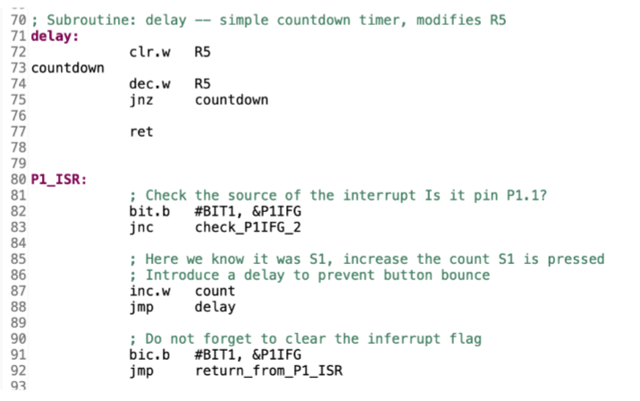 Solved Question regarding msp430fr6989 assembly on code | Chegg.com