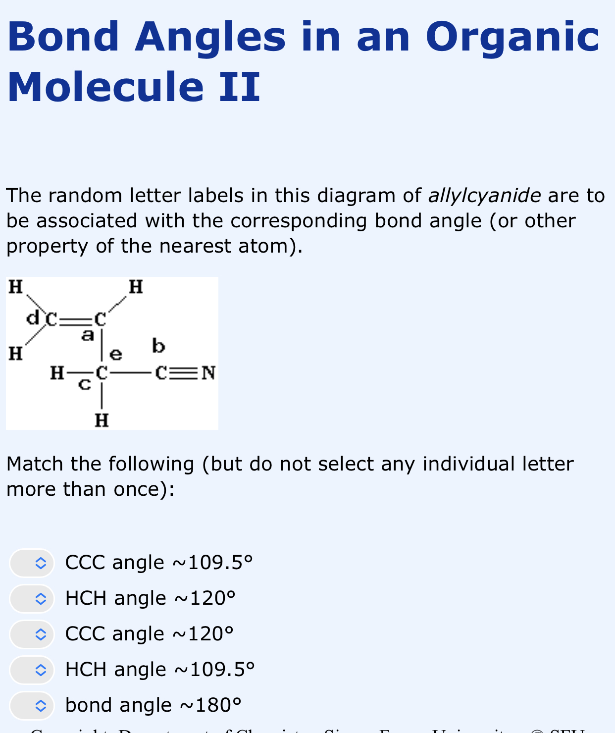 Bond Angles in an Organic Molecule II The random | Chegg.com