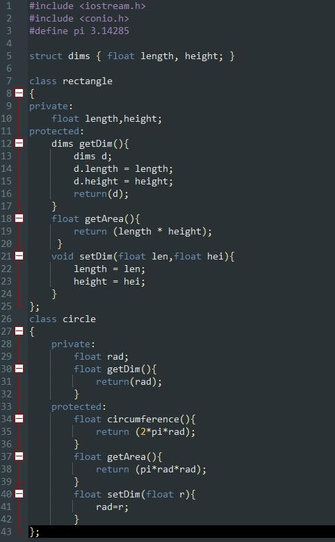 Solved Write a class named 'cylinder' that inherits from the | Chegg.com