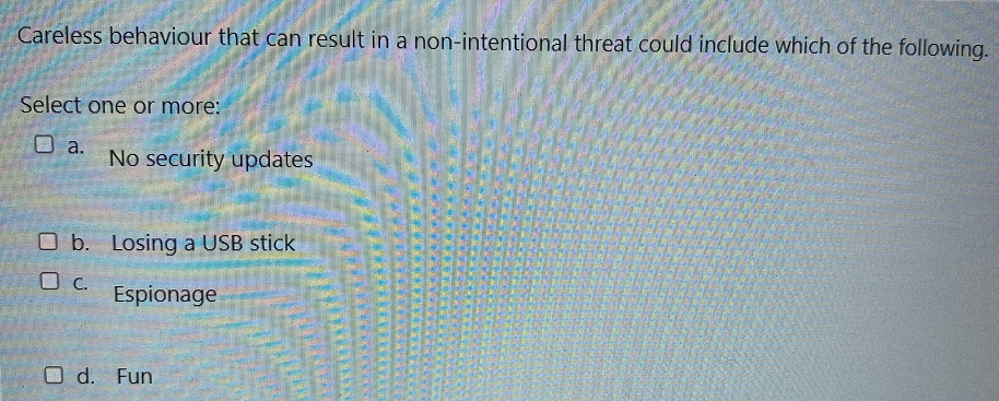 Solved Careless behaviour that can result in a | Chegg.com