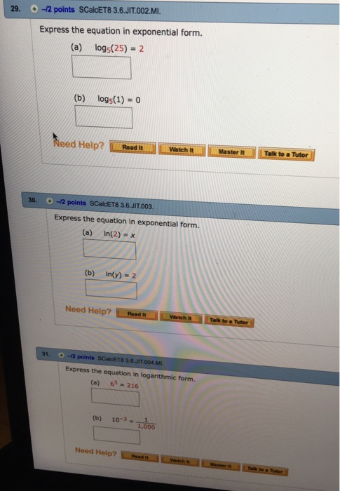 Solved 1. -11 points SCalcET8 3.6.002 Differentiate the | Chegg.com