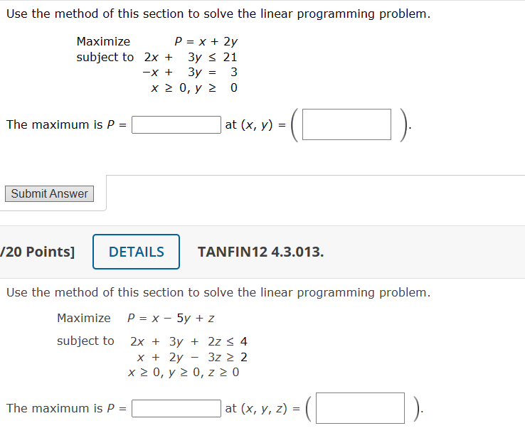 Solved Jse the method of this section to solve the linear | Chegg.com