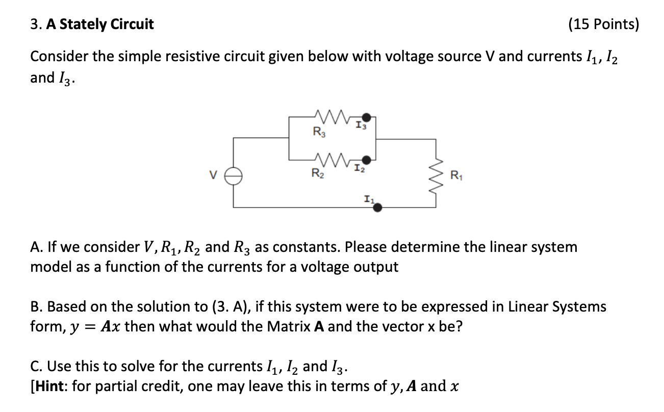 Solved 3. A Stately Circuit (15 Points) Consider the simple | Chegg.com