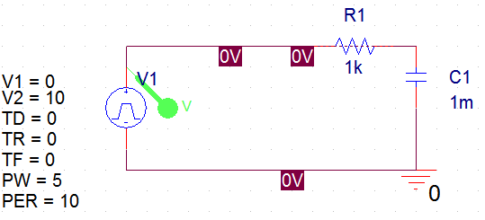 Solved RC circuit with its transient simulation is shown. | Chegg.com