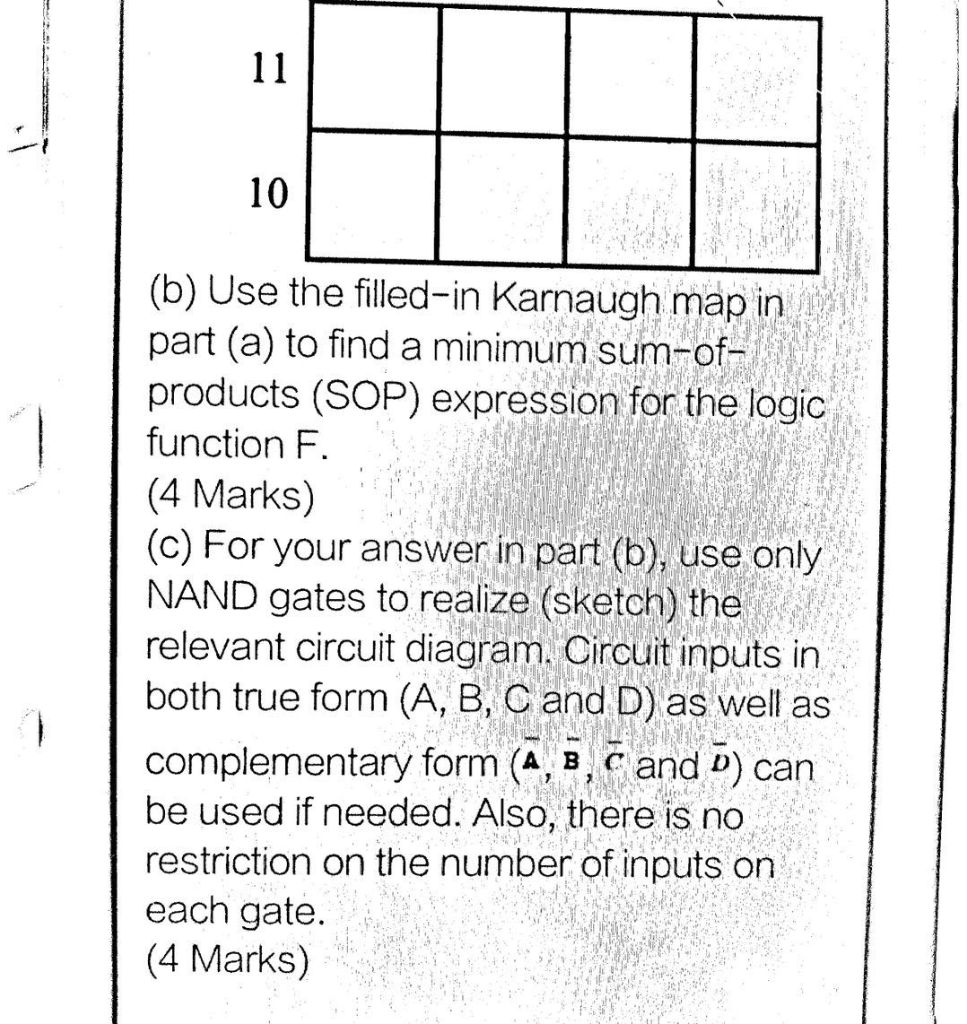 Solved Problem 5) For the logic function defined in the | Chegg.com