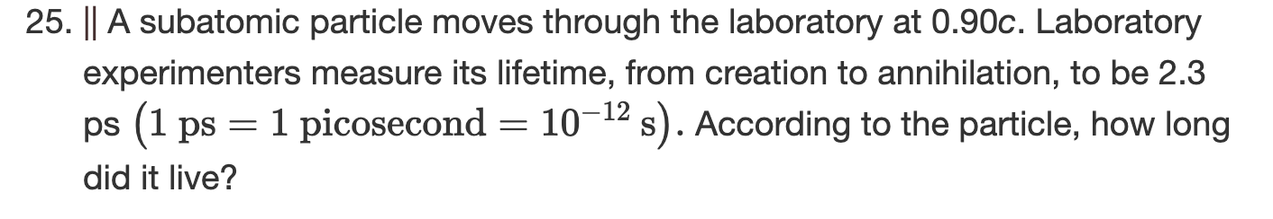 Solved A subatomic particle moves through the laboratory at | Chegg.com