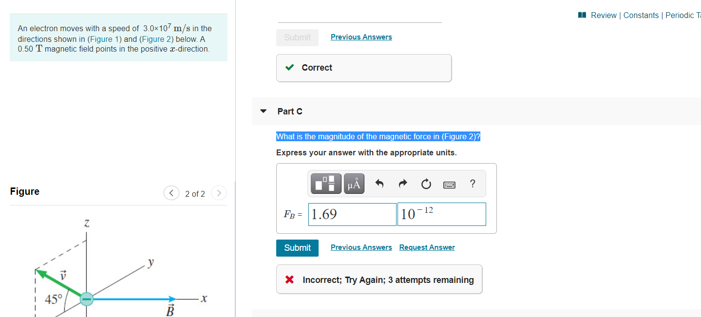 Solved An electron moves with a speed of 3.0×107 m/s in the | Chegg.com
