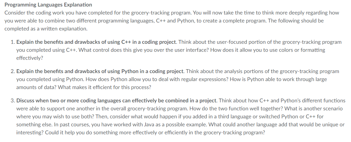 Solved Programming Languages Explanation Consider the coding | Chegg.com