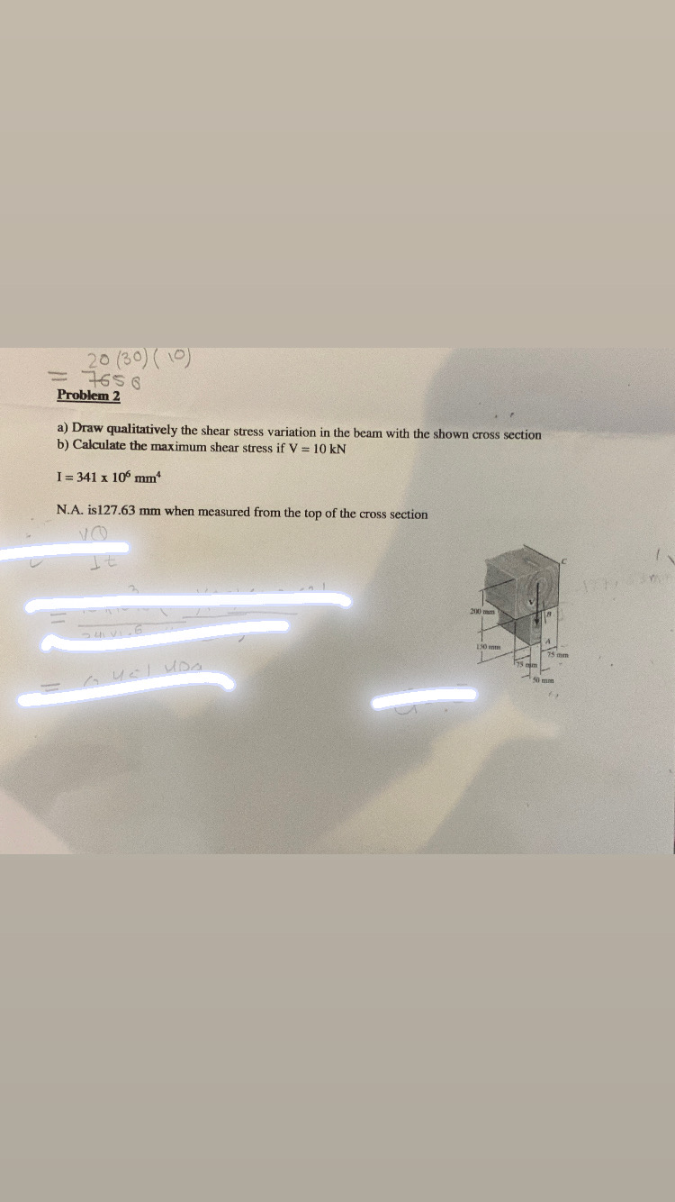 Solved 20(30)(10) =7650Problem 2a) Draw qualitatively the | Chegg.com Solved 20(30)(10) =7650Problem 2a) Draw qualitatively the | Chegg.com