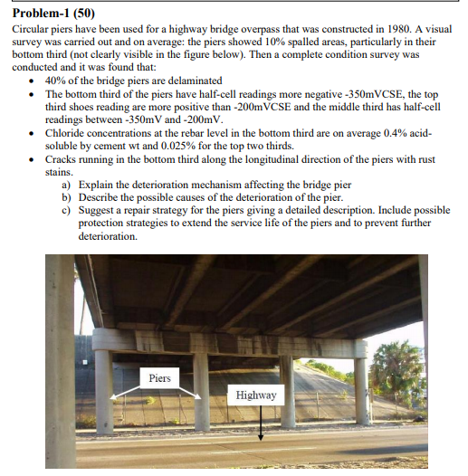 Solved Problem-1 (50) Circular piers have been used for a | Chegg.com