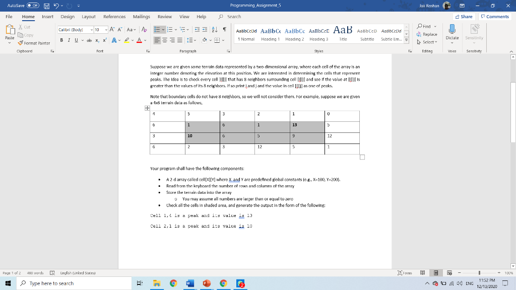 Solved AutoSave CH Programming Assignment_5 lai Roshan File | Chegg.com