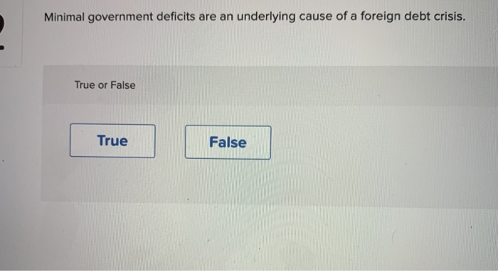 Solved Minimal government deficits are an underlying cause | Chegg.com