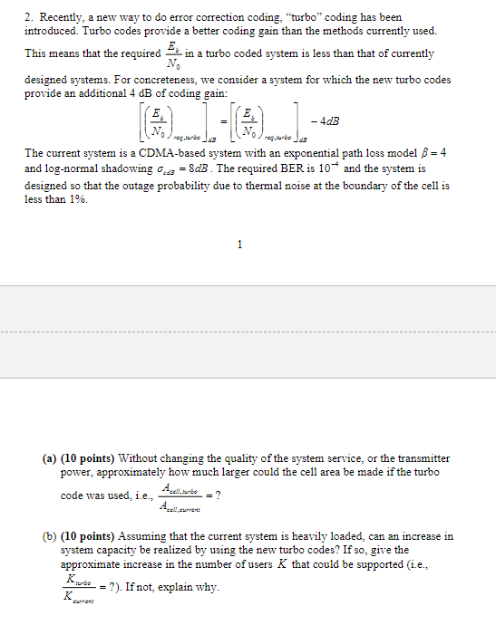 Solved 2 Recently A New Way To Do Error Correction Coding