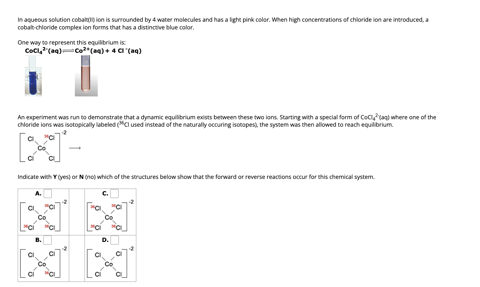 Solved In aqueous solution cobalt(II) ion is surrounded by 4 | Chegg.com