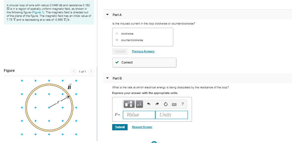 Solved A circular loop of wire with radius 0.0490 m and | Chegg.com