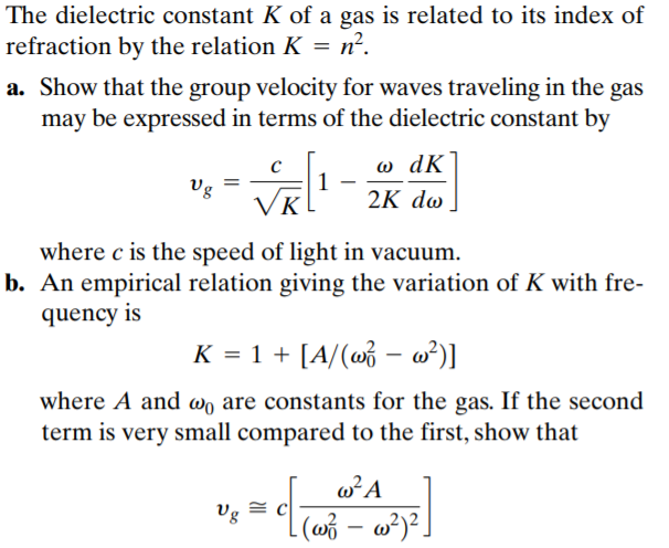 Solved n? The dielectric constant K of a gas is related to | Chegg.com