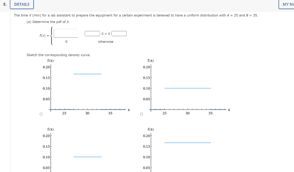 Solved he time X (min) for a lab assistant to prepare the | Chegg.com