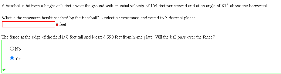 Solved A baseball is hit from a height of 5 feet above the | Chegg.com