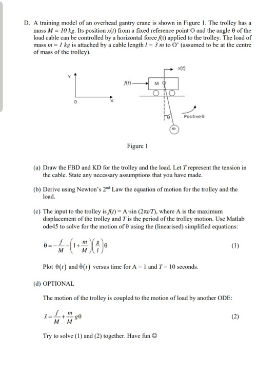 Solved Please note in D(c): The input to the trolley is | Chegg.com