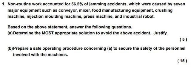 Solved 1. Non-routine work accounted for 56.5% of jamming | Chegg.com