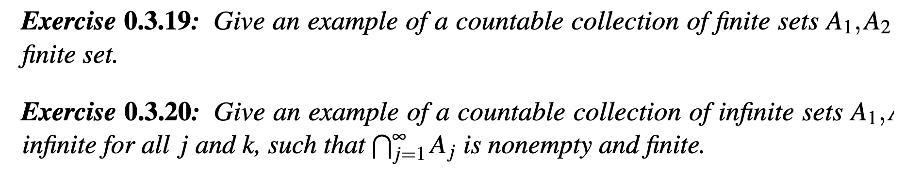 Solved Exercise 0.3.19: Give an example of a countable | Chegg.com