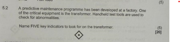 Solved 5.2 ﻿A predictive maintenance programme has been | Chegg.com
