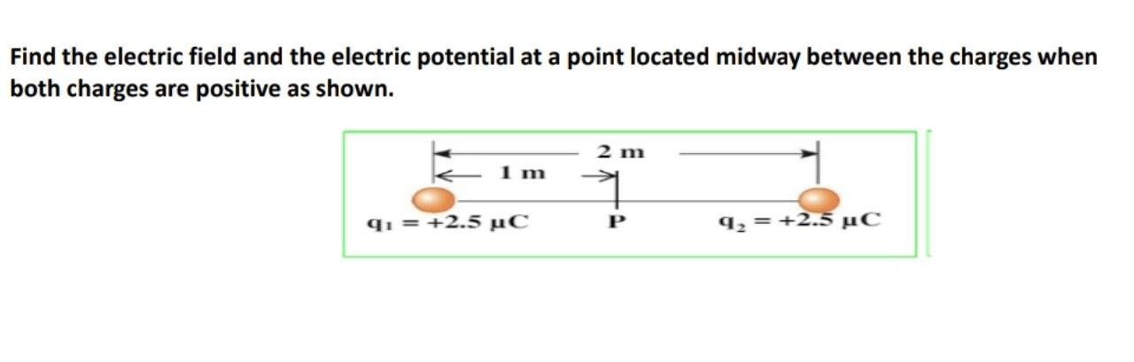 Solved Find the electric field and the electric potential at | Chegg.com