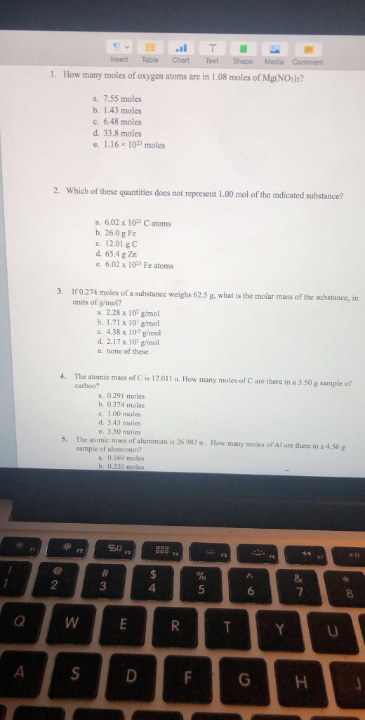 Solved T il T Insert Table Chart Text Shape Media Comment 1. | Chegg.com