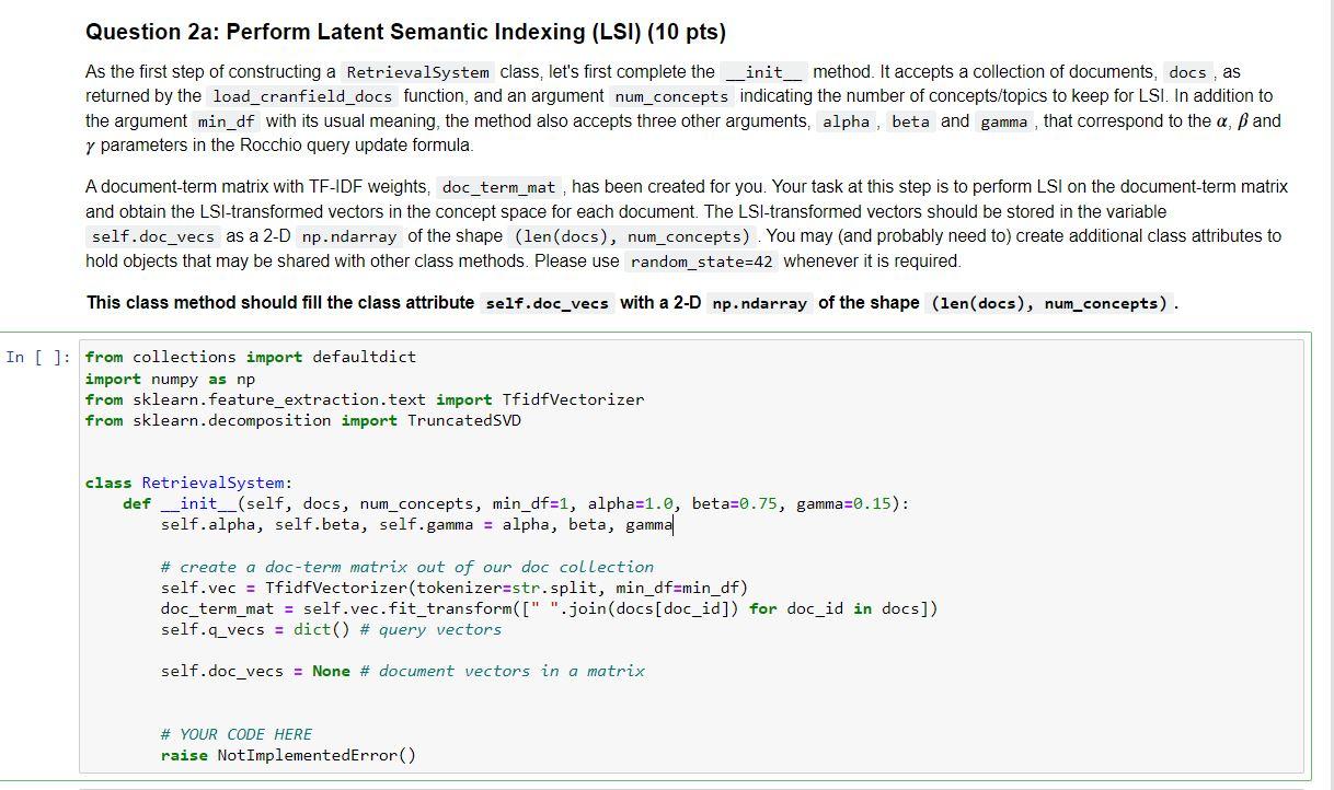 Question 2: Rocchio Relevance Feedback (40 pts) Now | Chegg.com