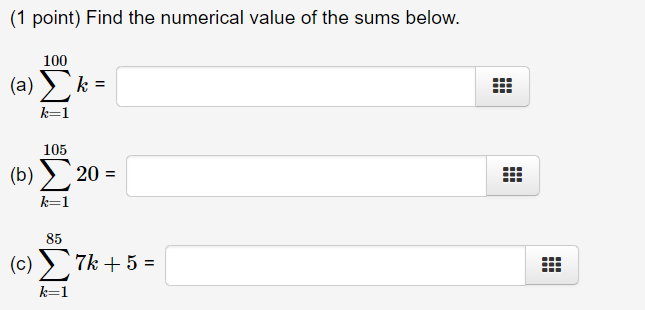 Solved (1 point) For each sequence, find a formula for the | Chegg.com