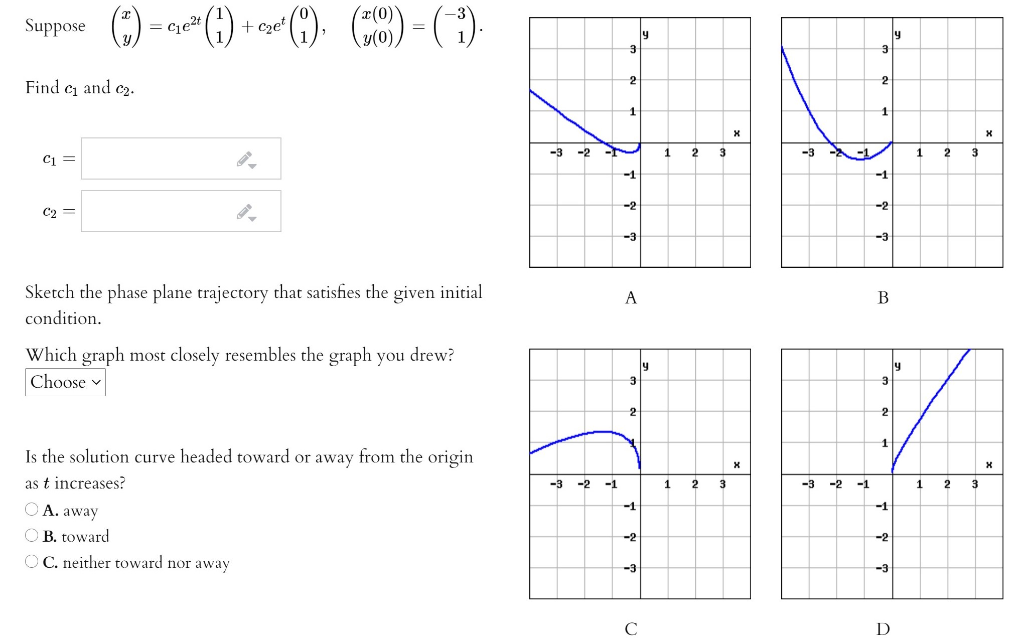 Solved Suppose (%) = cx*() +cx*(*) (O) = (?). Find c and ca. | Chegg.com