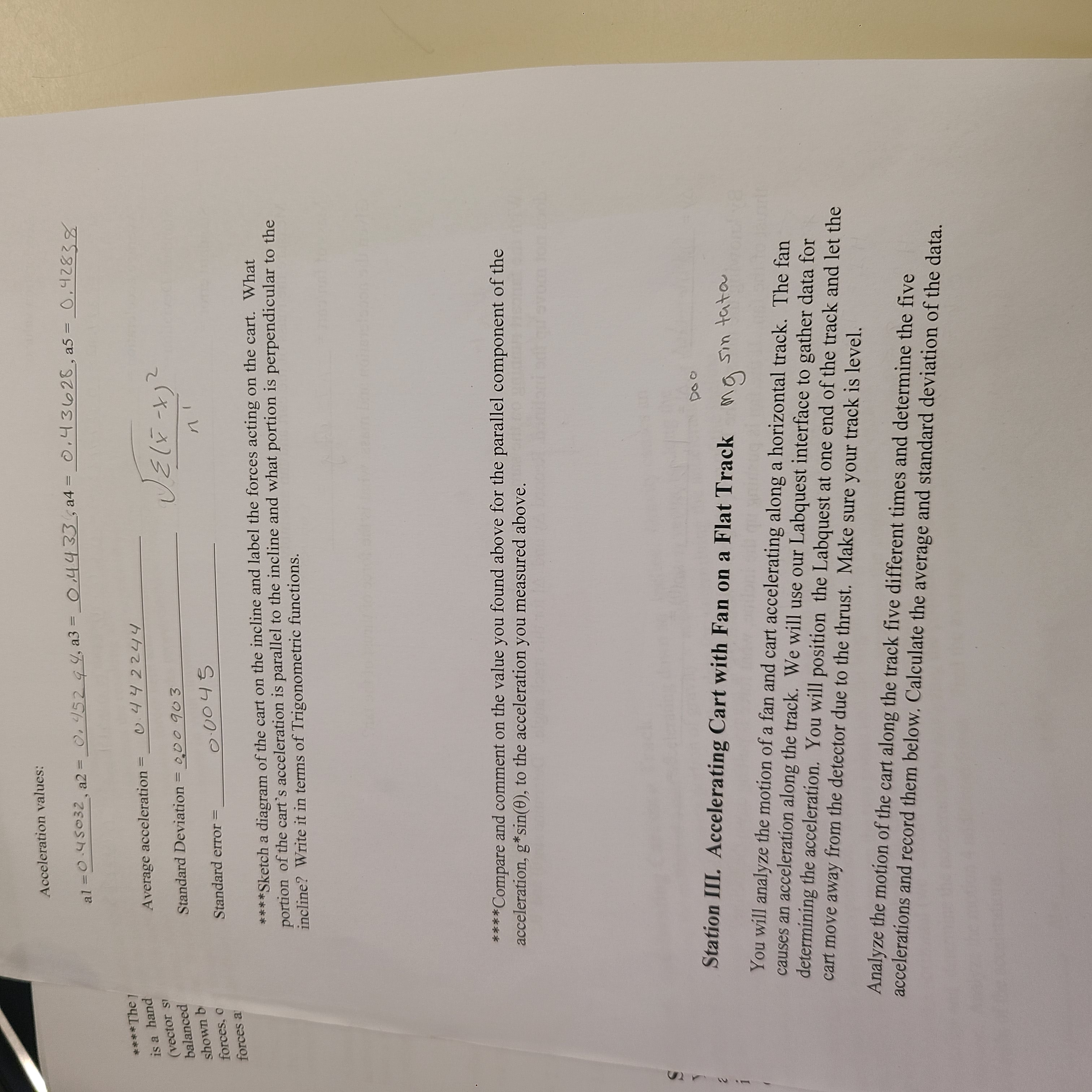 Acceleration values: | Chegg.com