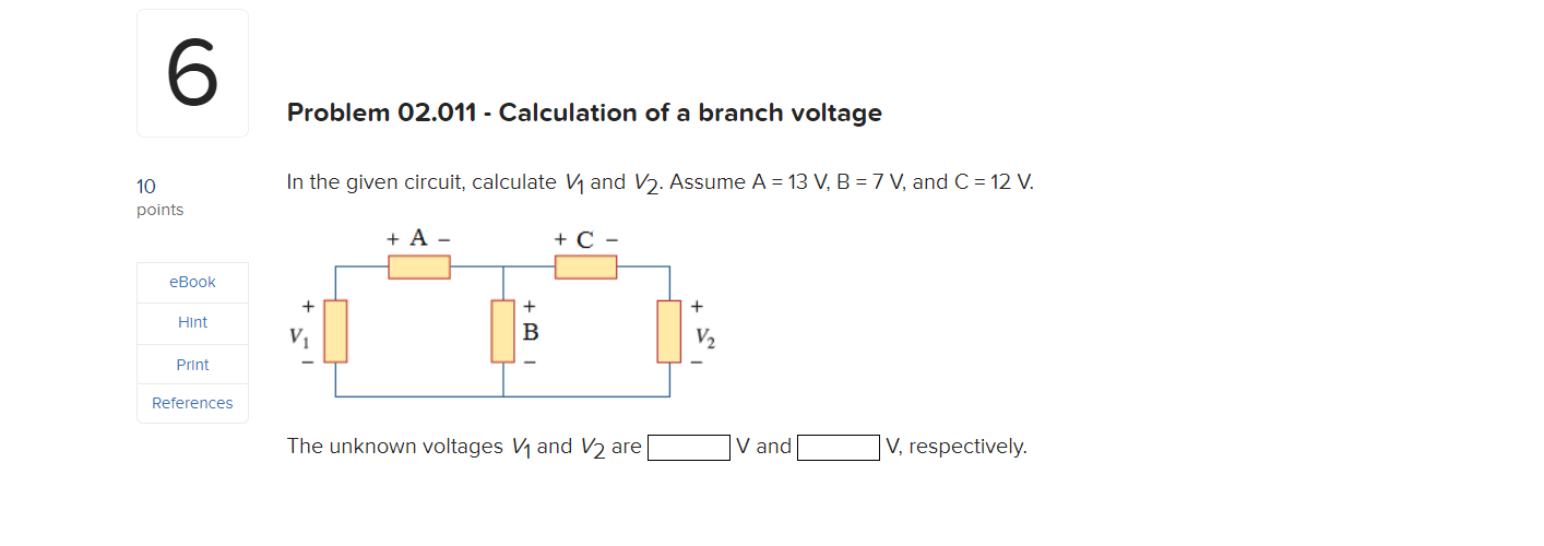 Solved Problem 02011 Calculation Of A Branch Voltage In 