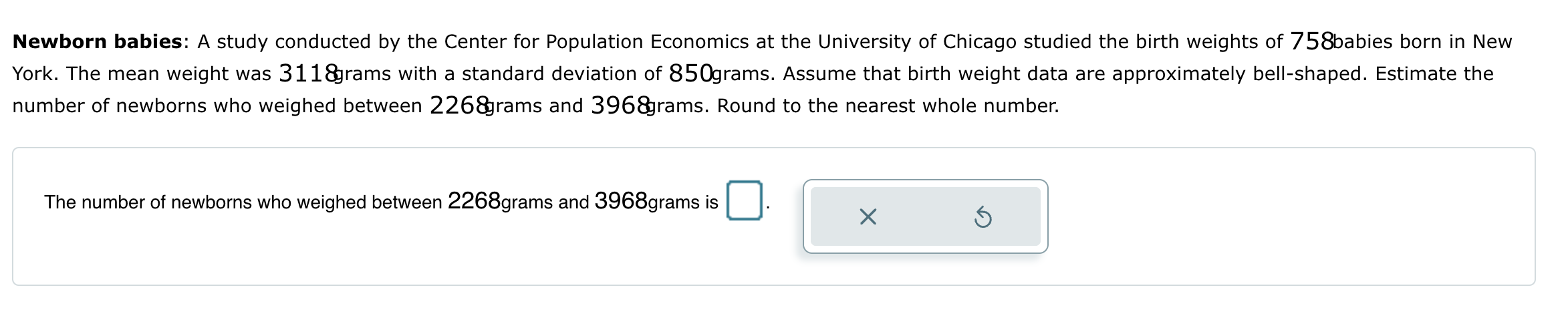 Solved Newborn babies: A study conducted by the Center for | Chegg.com