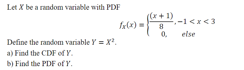 Solved Let X be a random variable with PDF | Chegg.com