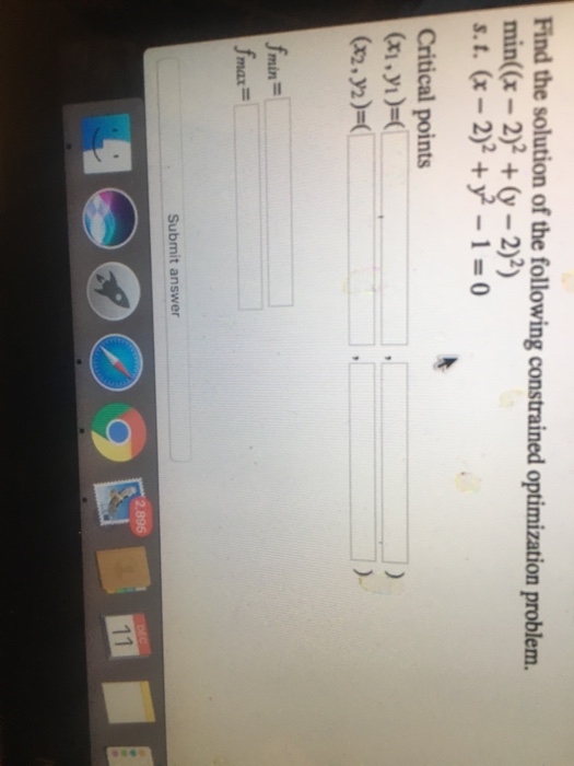 Solved Find the solution of the following constrained | Chegg.com