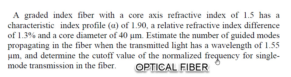 Solved A graded index fiber with a core axis refractive | Chegg.com