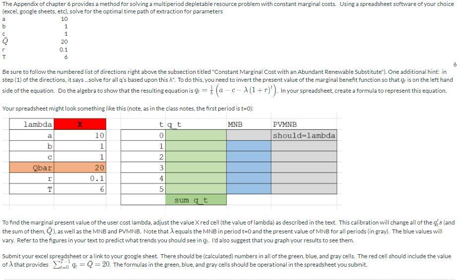 a The Appendix of chapter 6 provides a method for | Chegg.com