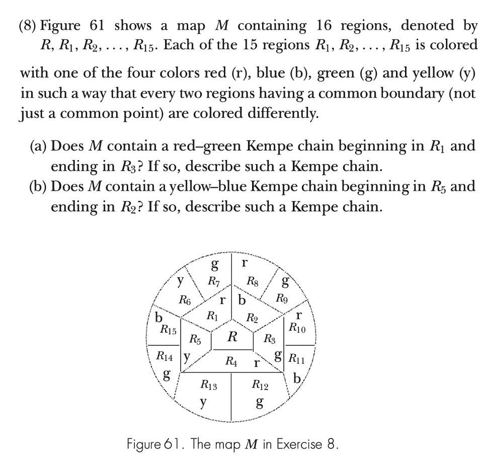 Solved (8) Figure 61 shows a map M containing 16 regions, | Chegg.com