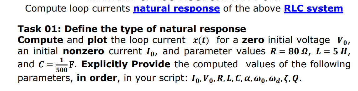 Solved Task 01: Define the type of natural response Compute | Chegg.com