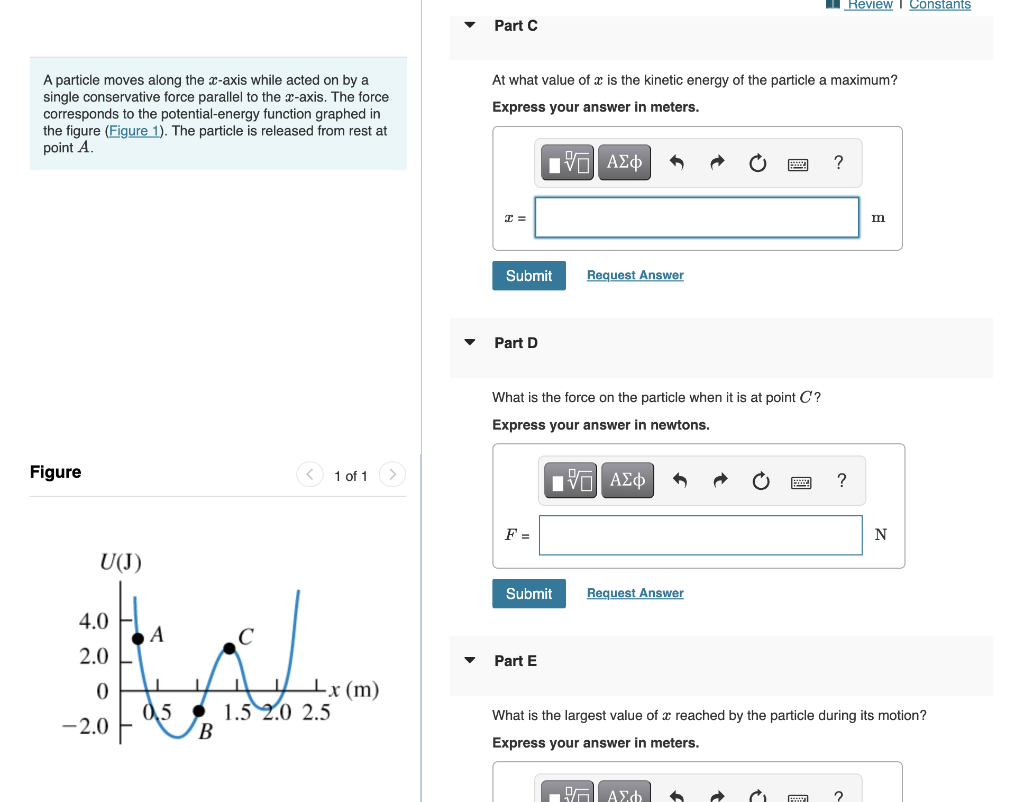 Solved Review | Constants Part C A particle moves along the | Chegg.com
