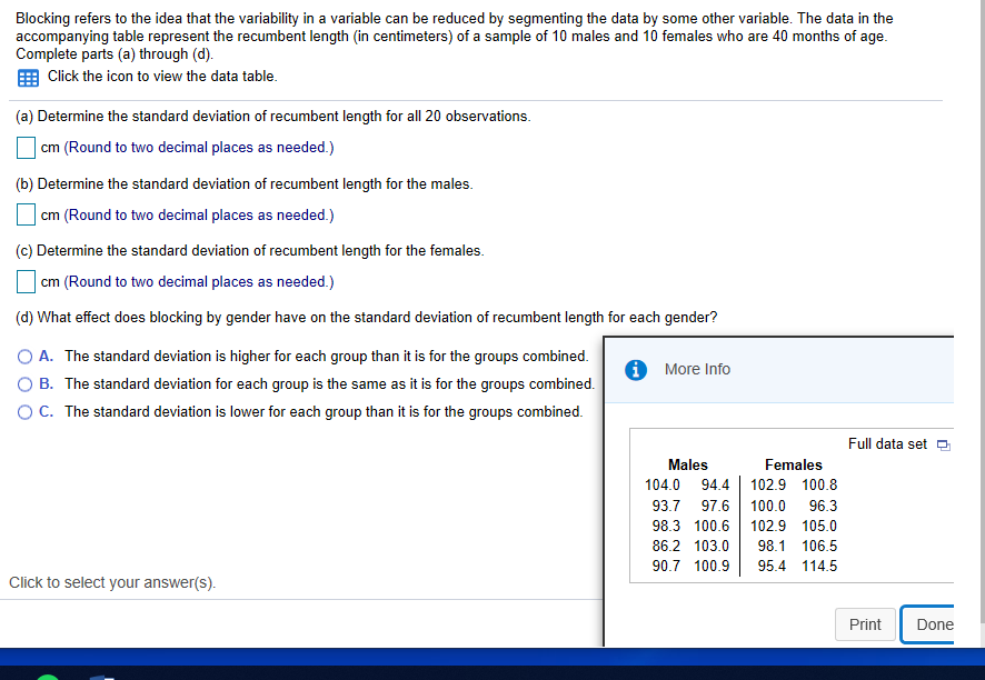 Solved Blocking refers to the idea that the variability in a | Chegg.com