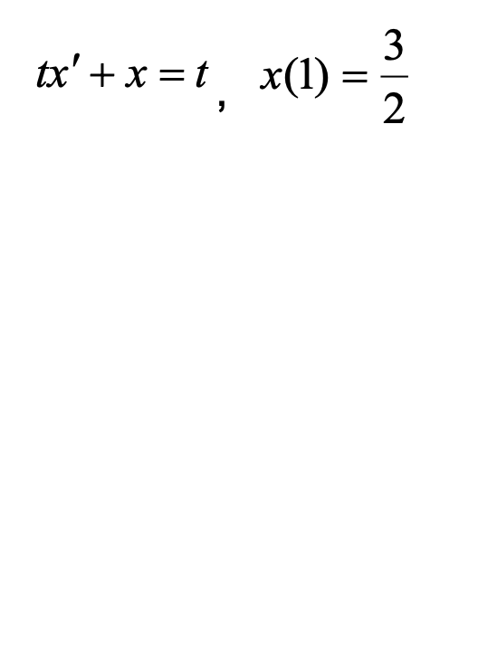 Solved 3 tx' +x=t x(1) = 2 | Chegg.com