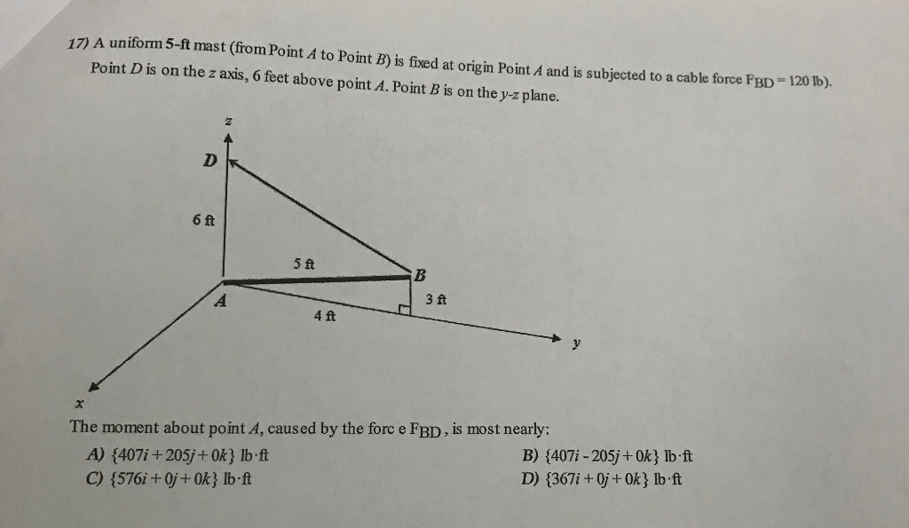 Solved Point A to Point B) is fixed at origin Point A and is | Chegg.com