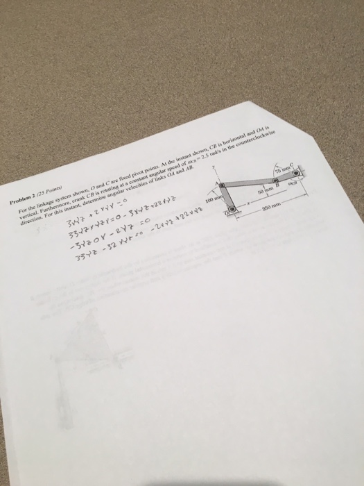 Solved Problem 2 (2s Poinsy O and C are fixed pivot points. | Chegg.com