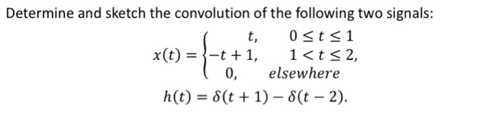Solved Determine and sketch the convolution of the following | Chegg.com